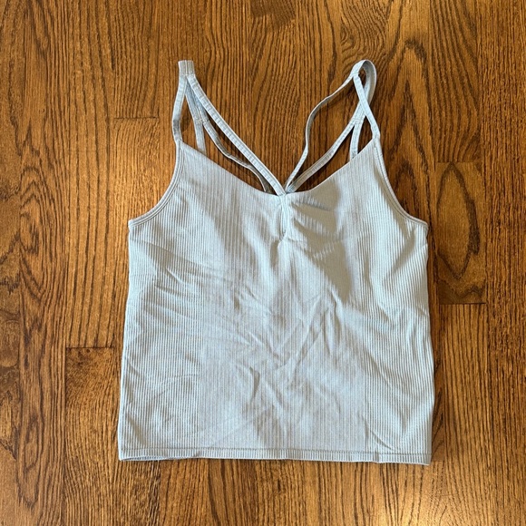 lululemon athletica | Tops | Lululemon Light Blue Gray Ribbed Tank Top ...